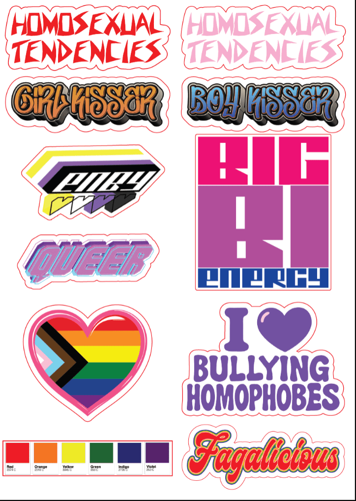 LGBTQ+ Pride Stickers Australia - Queer Artist Designs - Gay Skate