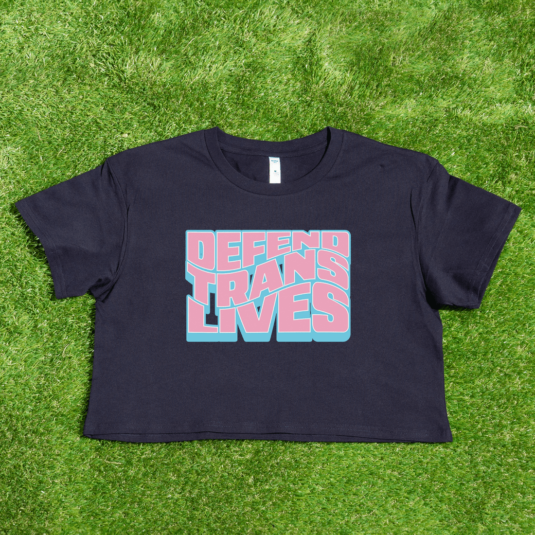 Defend Trans Lives - original design - locally printed crop tee – Gay Skate